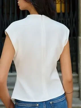 Modern Works | Tops | Modern Works Ivory Scuba Mock Neck Top | Poshmark